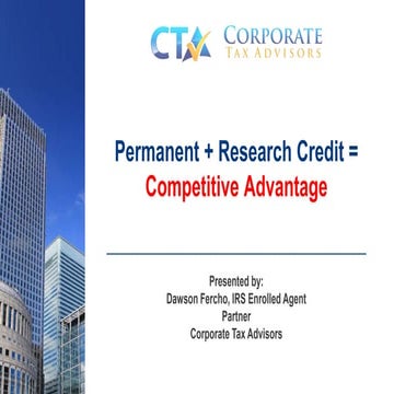 Permanent + Research Credit = Competitive Advantage | PPT