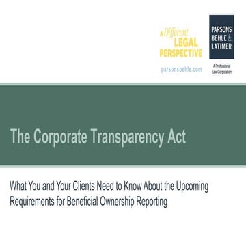 The Corporate Transparency Act | PPTX