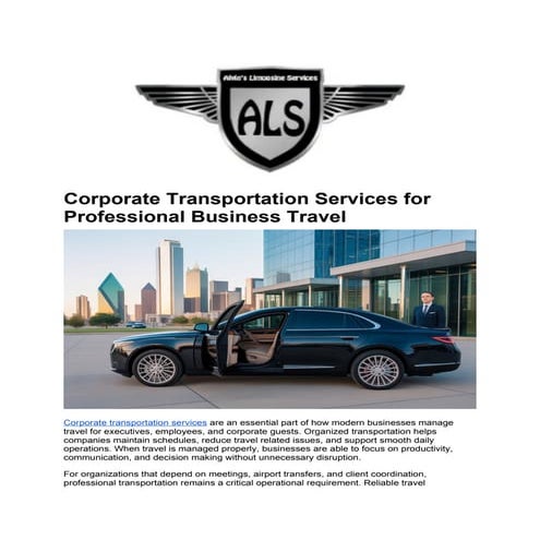 Professional Corporate Transportation Services for Business Travel | DOCX