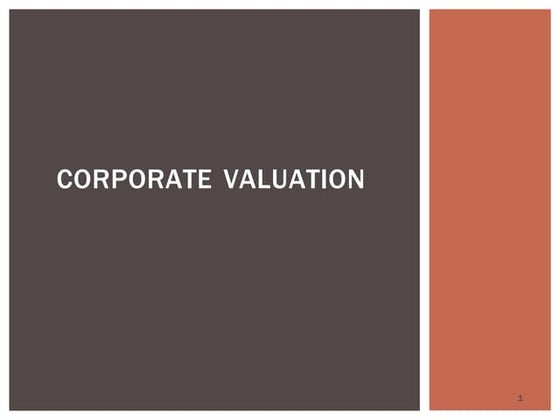 Corporate valuation | PPTX | Stocks and Bonds | Personal Investing