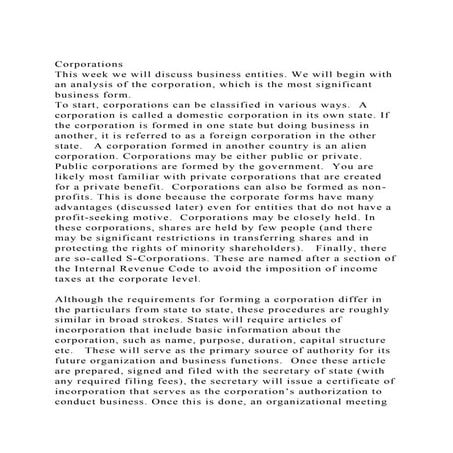 What Is a Corporation? | PDF