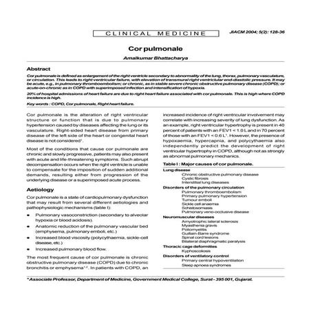 Cor pulmonale | PDF