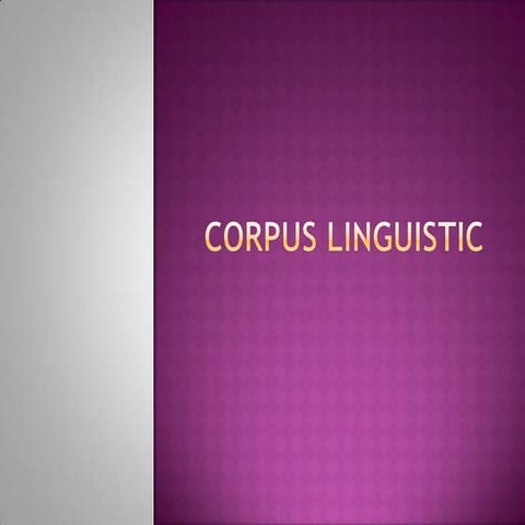 Corpus Analysis in Corpus linguistics | DOCX