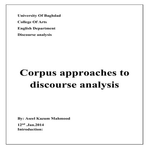 Corpus approaches to discourse analysis | DOCX