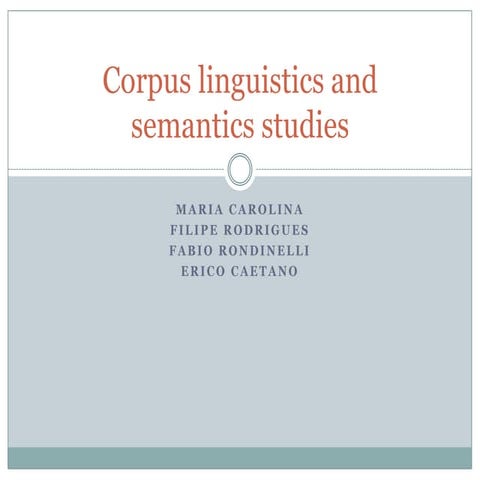 Corpus and semantics final | PPT