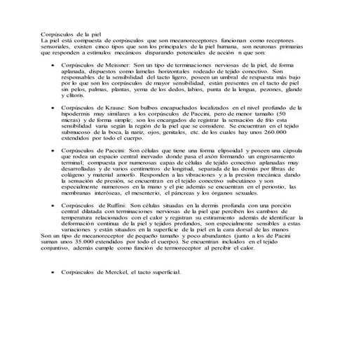 Corpusculos De Krause SENTIDO DEL TACTO* Corpúsculos Krause*