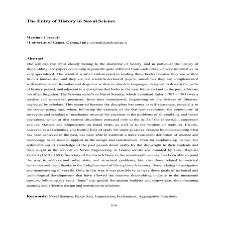 The Entry of History in Naval Science | PDF
