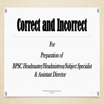 Correct and Incorrect for every exam bpsc | PPTX
