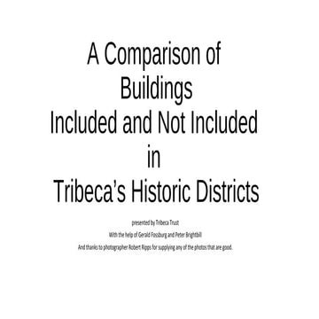 Comparison of Protected and Unprotected Buildings in Tribeca | PPT