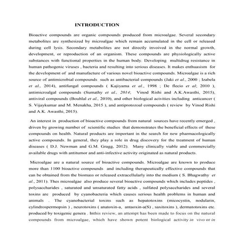 Bioactive Compounds From Microalgae Pdf Chemistry Science