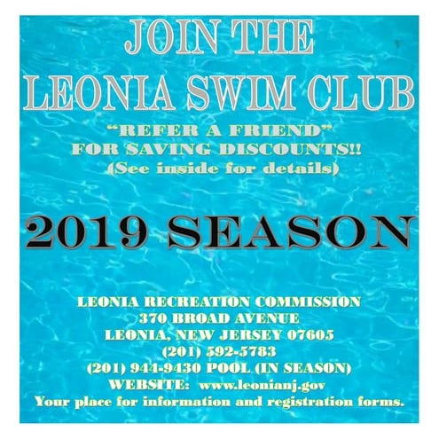 2019 Leonia Swim Club Brochure | PDF