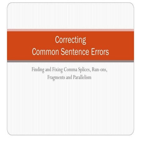 Correcting Common Sentence Errors | PPT