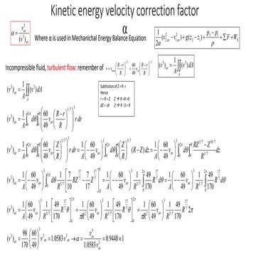 Overall Energy Balance, Correction factor a for turbulent flow | PPTX
