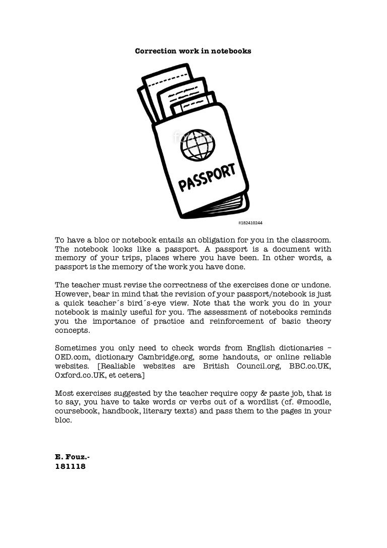 Correction notebook, EF