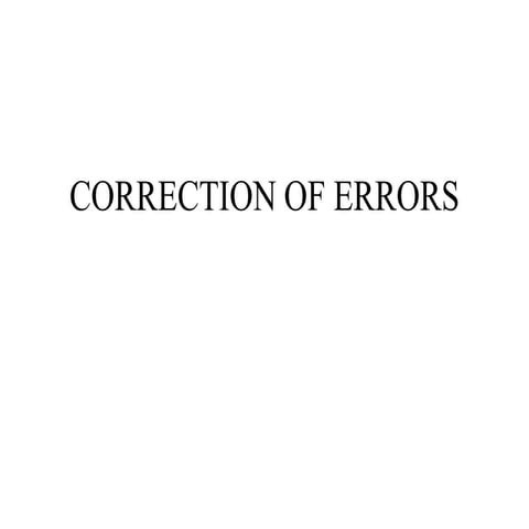 Correction of errors | PPTX
