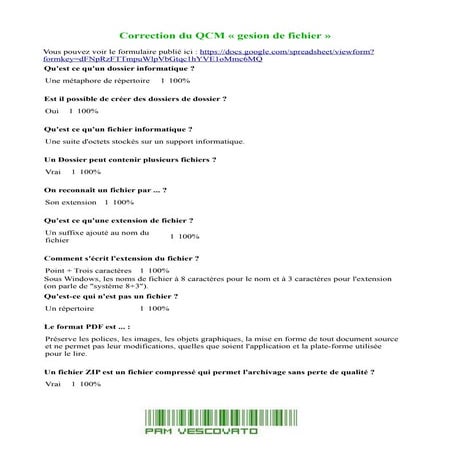 Correction qcm fichiers | ODT