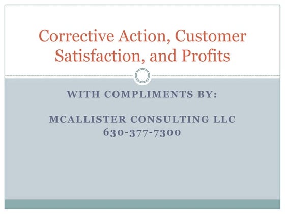 Closed Loop Corrective Action | PPT | Business | Business and Finance