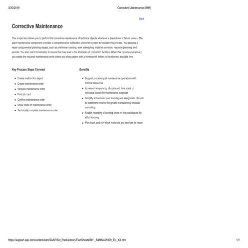 Corrective maintenance (bh1) | PDF