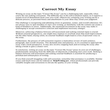Correct My Essay | PDF