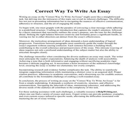 Correct Way To Write An Essay.pdf