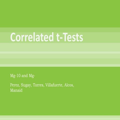 Correlated T-Test | PPTX