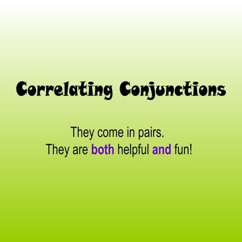 Correlating conjunctions | PPT