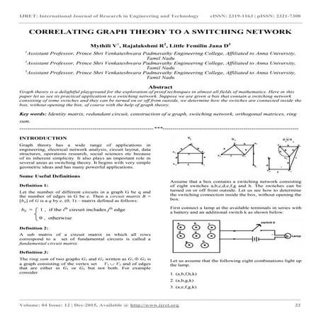 Correlating graph theory to a switching network | PDF