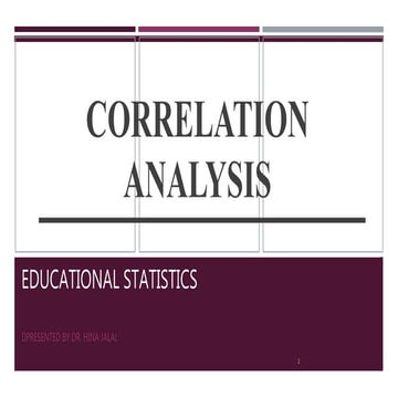 Correlation (Pearson r) in educational statistics | PPTX