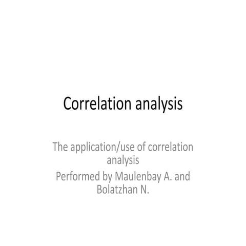 Correlation analysis | PPTX