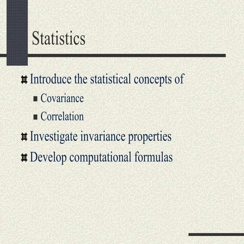 Correlation and Covariance very useful formulas | PPT