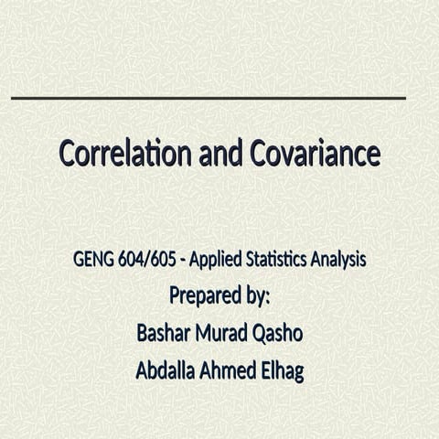 Correlation And Covariance Presentation Ppt