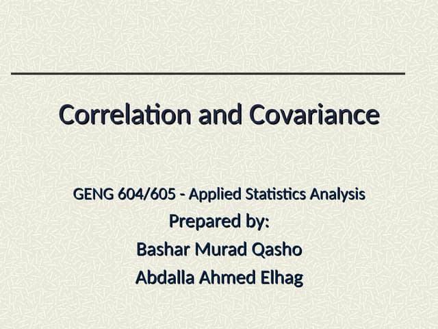 Correlationandcovariancepresentationppt