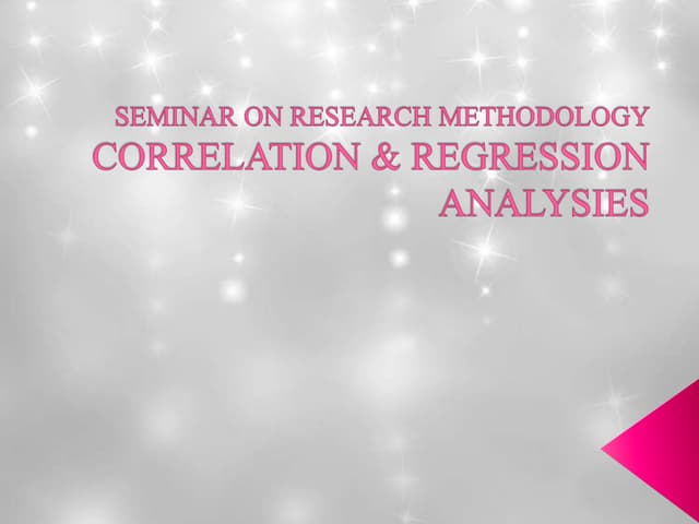 Correlation and regression analysis | PPTX