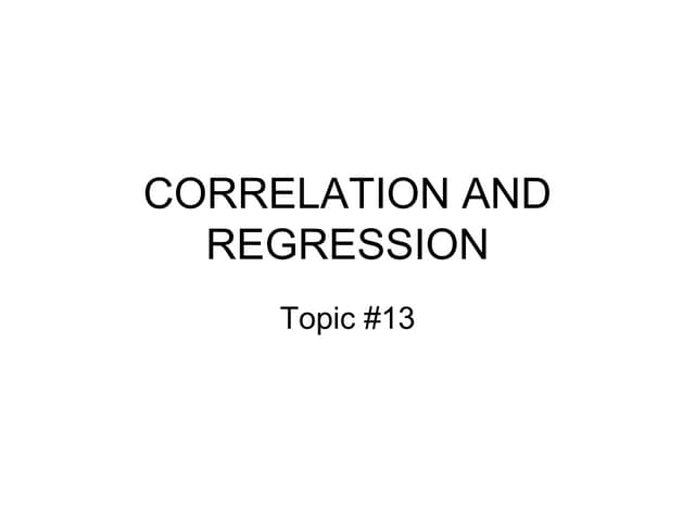 Correlation And Regression Ppt