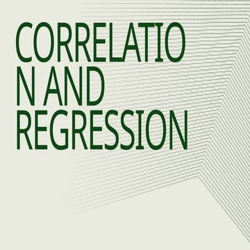 Correlation and Regression in Statistics | PPTX