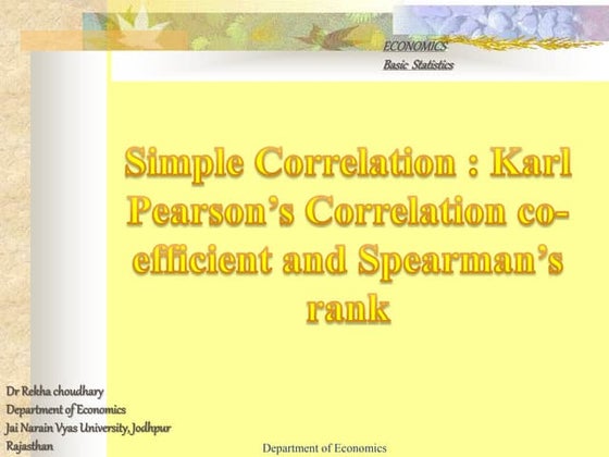 PEARSON PRODUCT MOMENT CORRELATION COEFFICIENT | PPTX | Physics | Science