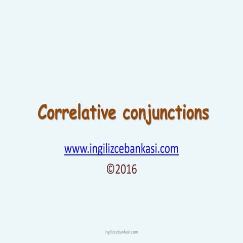 Correlative conjunctions | PPTX