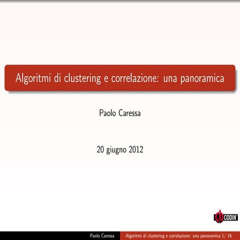 Algoritmi di clustering e correlazione: una panoramica | PDF | Computing | Technology & Computing