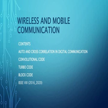 Correlation, convolutional, turbo and block code | PPTX | Programming Languages | Computing