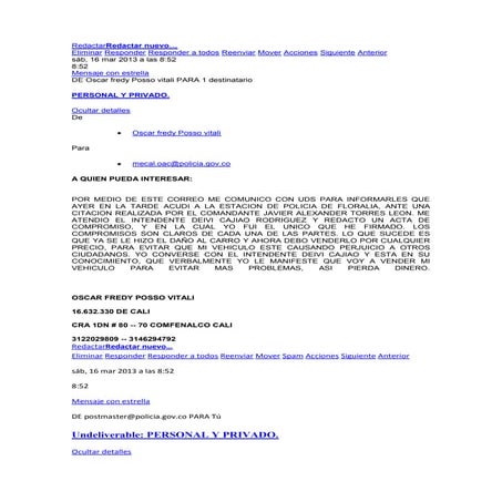 Correo a mecal | DOCX