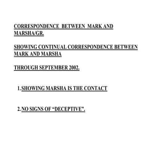 Correspondence between mark and marsha | PDF