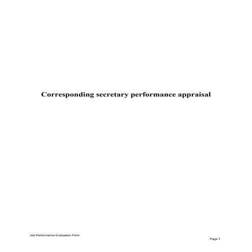 Corresponding secretary performance appraisal | DOC