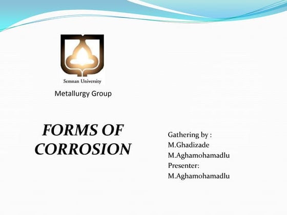 Corrosion of Metals and Prevention of Corrosion | PPT