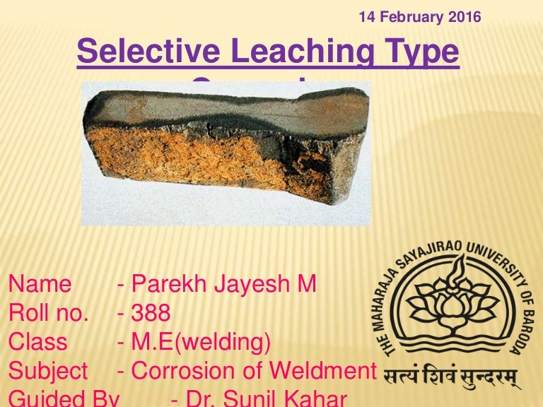 selective leaching type corrosion