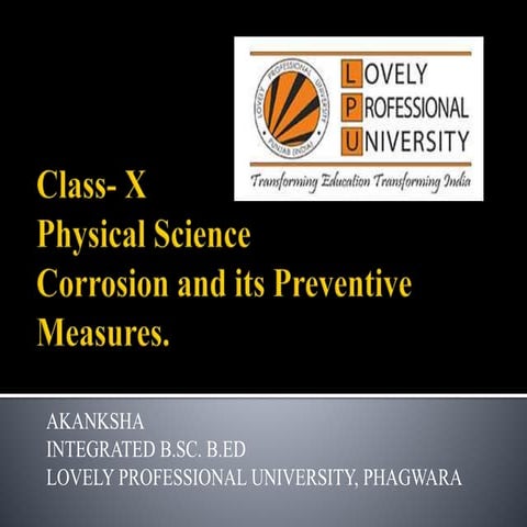Corrosion and its Preventive Measures | PPTX
