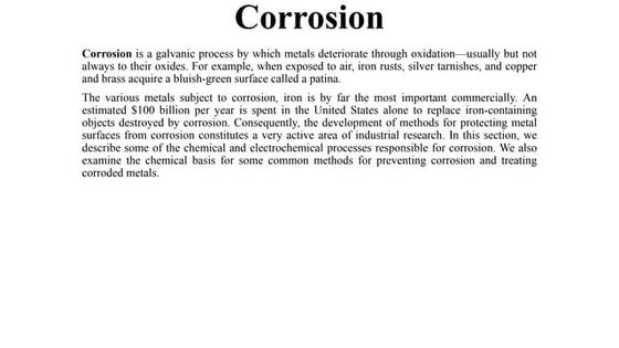 ENGINEERING CHEMISTRY: Module 2-corrosion & its control - metal ...