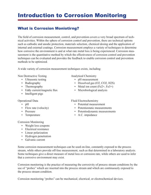 Internal Corrosion Monitoring Ppt Intelligent Analysis Of Corrosion