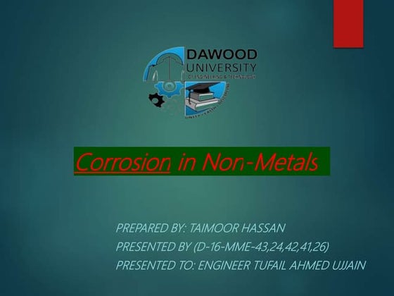 Corrosion of Metals and Prevention of Corrosion | PPTX | Chemistry | Science