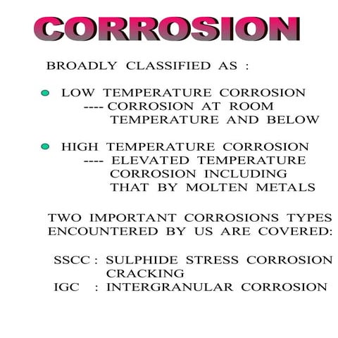 CORROSION_LECTURE.ppt It contain basics of corrosion | PPT