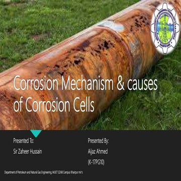 Corrosion mechanisms & causes of corrosion cells | PPTX